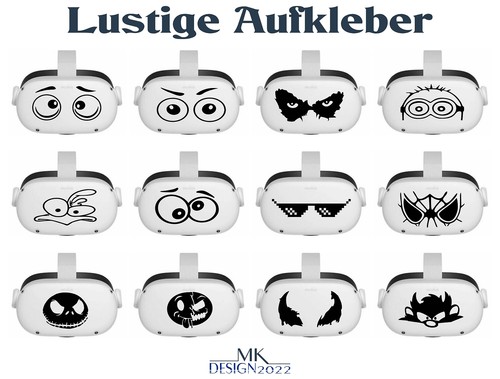 Lustige Aufkleber Augen für Oculus Meta Quest 2 Viele Motive VR Brille ...