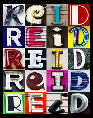 REID Name Poster featuring photos of actual sign letters | eBay