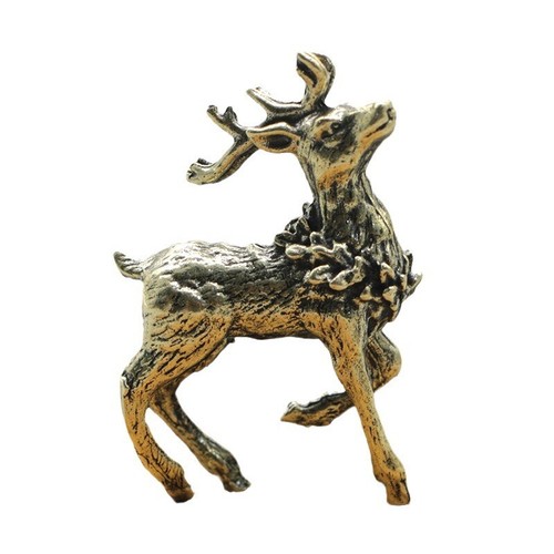 Tabletop Figurine Two Brass Deer Animal Statue Sculpture Home Decor ...