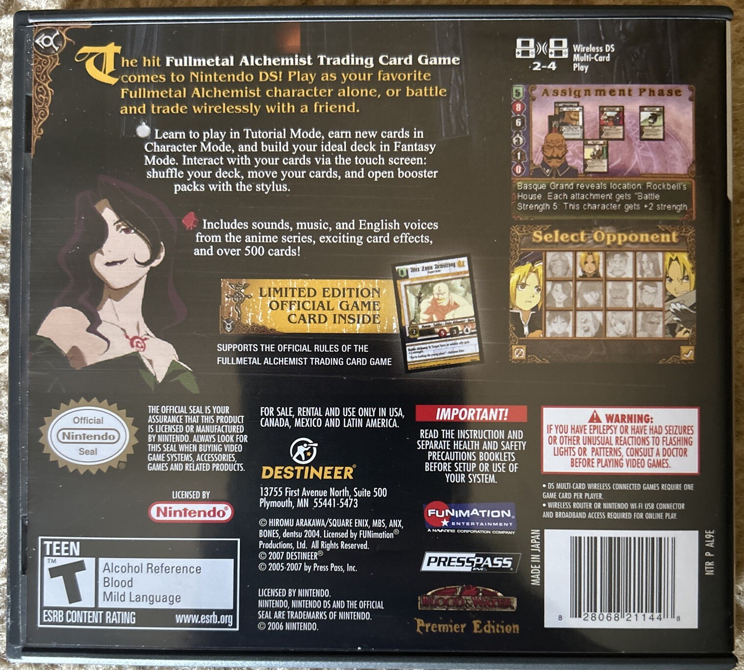 Fullmetal Alchemist: Trading Card Game (Nintendo DS, 2007) for sale ...