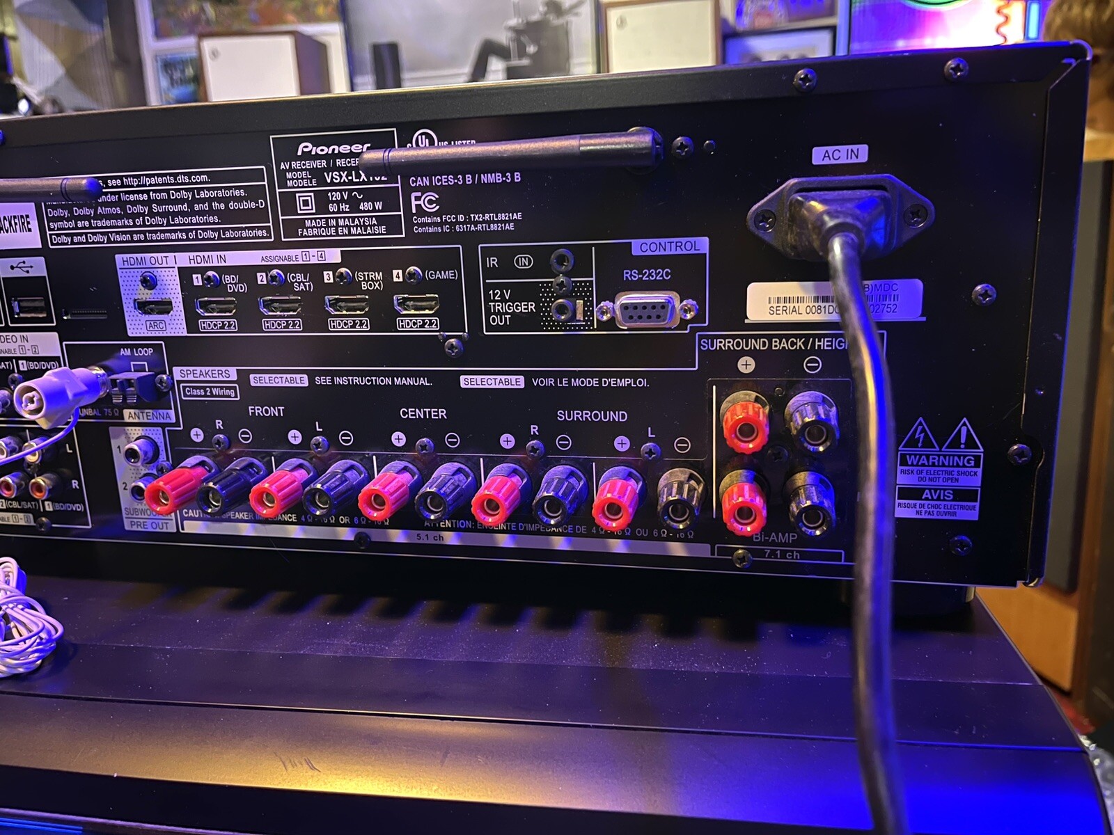 Pioneer Elite VSX-LX102 7.2 4K Home Theater Stereo Receiver Wi-Fi ...