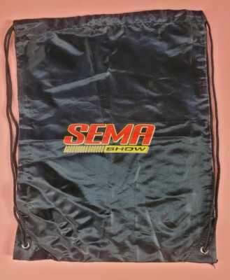 SEMA Show Pull String Backpack Bag Black 18" x 14" Inches | eBay