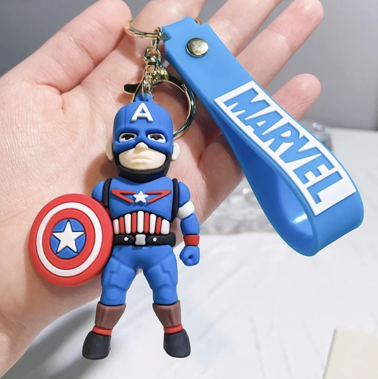 Marvel Characters 3D Rubber Keychain Keyring Bag Charm Car/House Keys ...