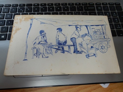 1969 TSS GOLFITO artist Caribbean ink sketch FYFFES LINE | eBay UK