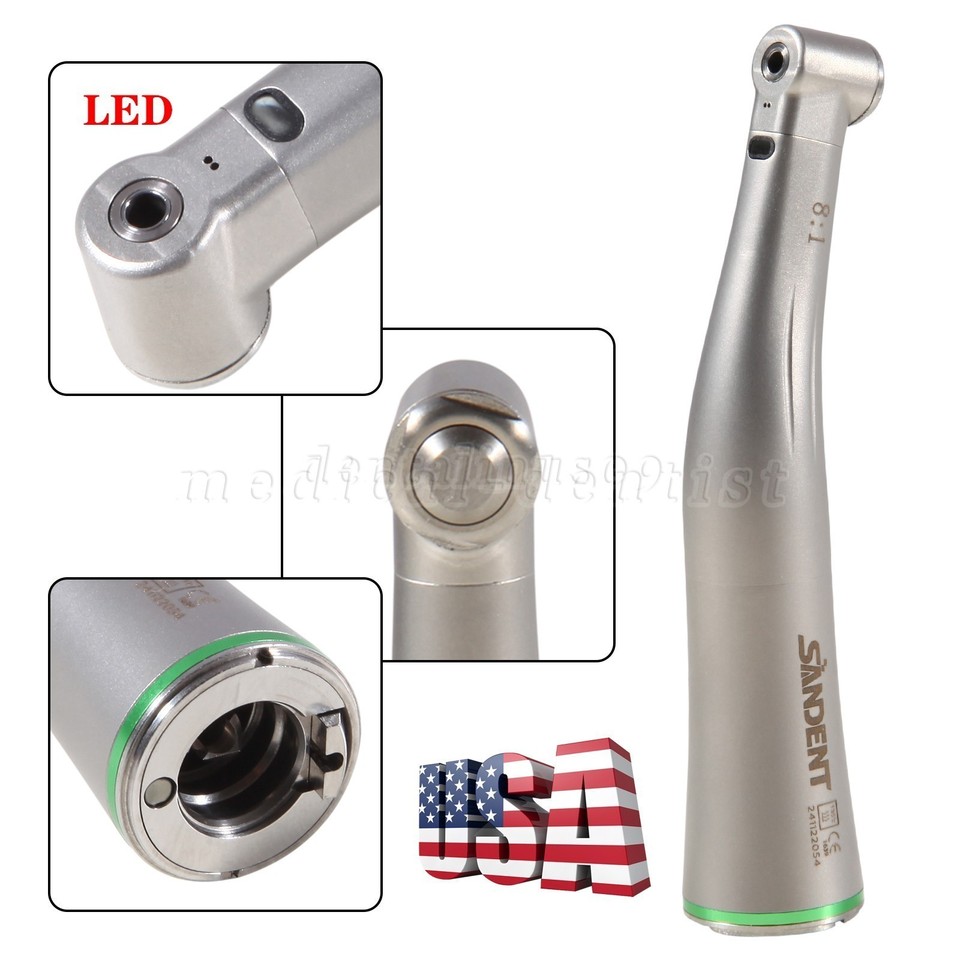 1-10pcs Dental 8:1 Endo Contra Angle Handpiece LED Fiber Optic ...