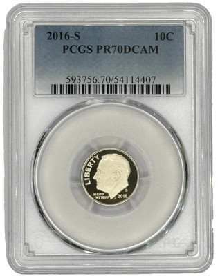 2016 S 10C Clad Roosevelt Dime PCGS PR70DCAM - RARE Version of this ...