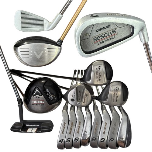 Mens Full Golf Club Set Callaway TaylorMade Dunlop Reg Flex Graphite ...