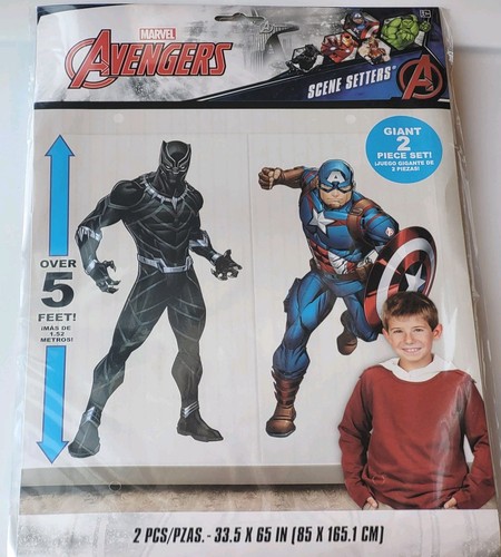 MARVEL AVENGERS SCENE SETTERS GIANT 2 PIECE SET OVER 5 FT TALL CAPTAIN ...