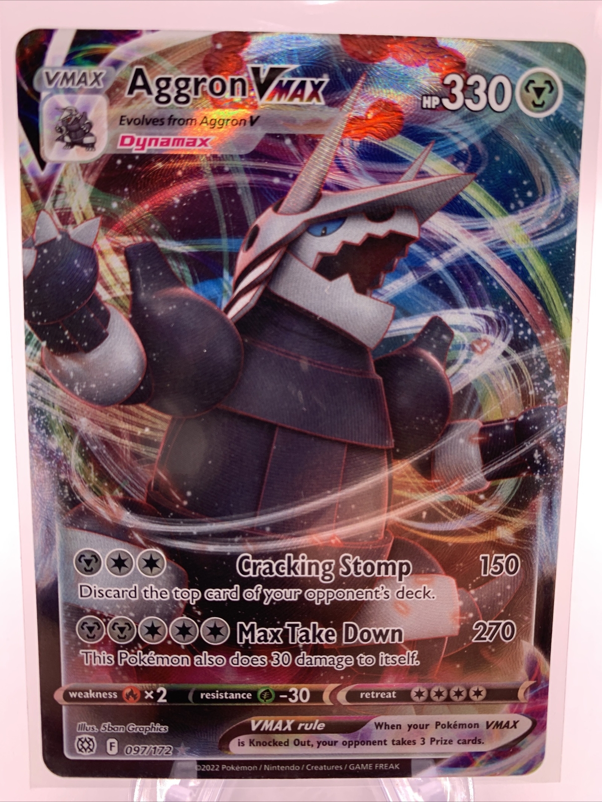 Pokémon TCG Aggron VMAX Sword & Shield: Brilliant Stars 097/172 Holo ...