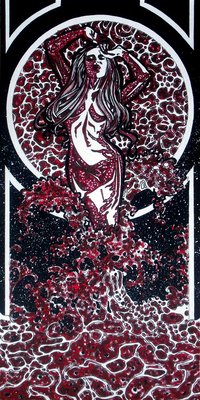 Gothic greek titan river styx myth comic watercolor FANTASY ART 8" x 10 ...