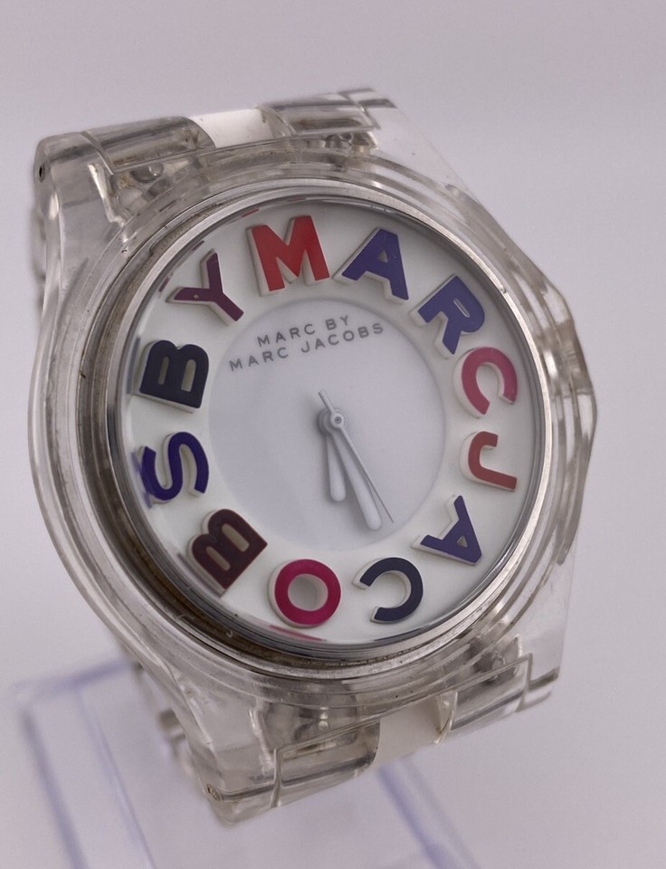 Marc By Marc Jacobs Rivera Clolorful Bold Dial Logo Clear Wrist Watch ...