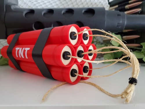 FAKE TNT Nitro Dynamite Stick Bundle Explosive - Accurate Size Plastic ...