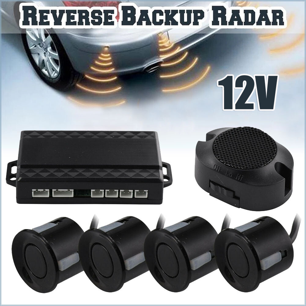 4x Parking Sensors Car Reverse Backup Rear Radar Alert System Buzzer ...
