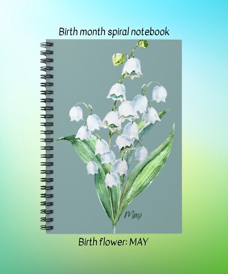 Birth Month Flower Lined Notebook Birth Flower Diary Spiral Notebook ...