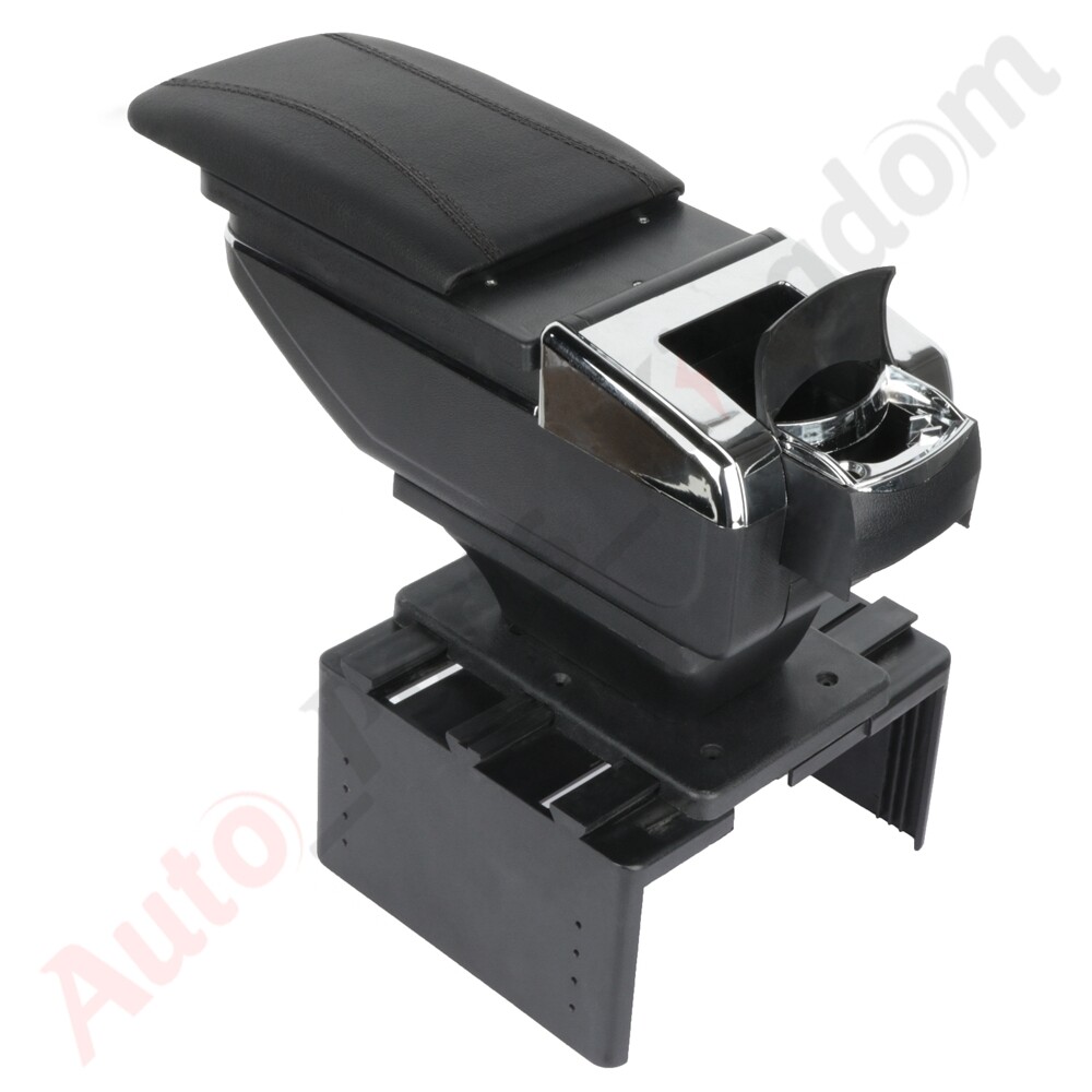 Black Leather Center Console Armrest Storage Box Central Container ...