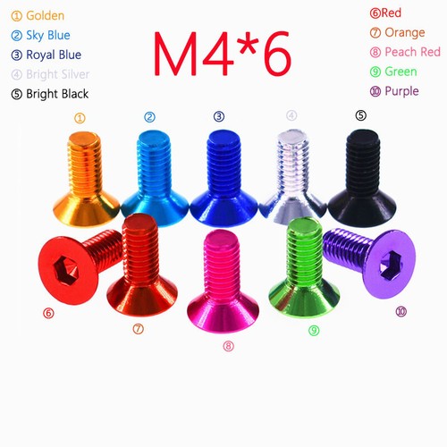 Countersunk Screw M4*6mm Allen Key Socket Head Coloured Anodized ...