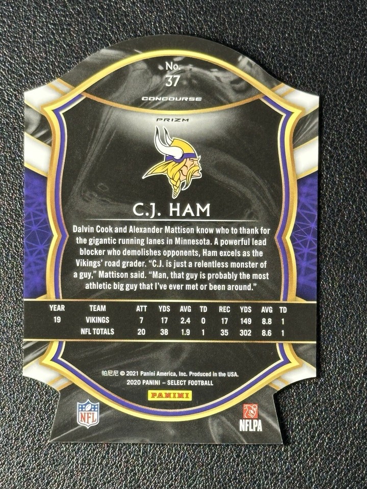 2020 Panini Select C.J. Ham Purple Prizm Die Cut Rookie RC #37 | eBay