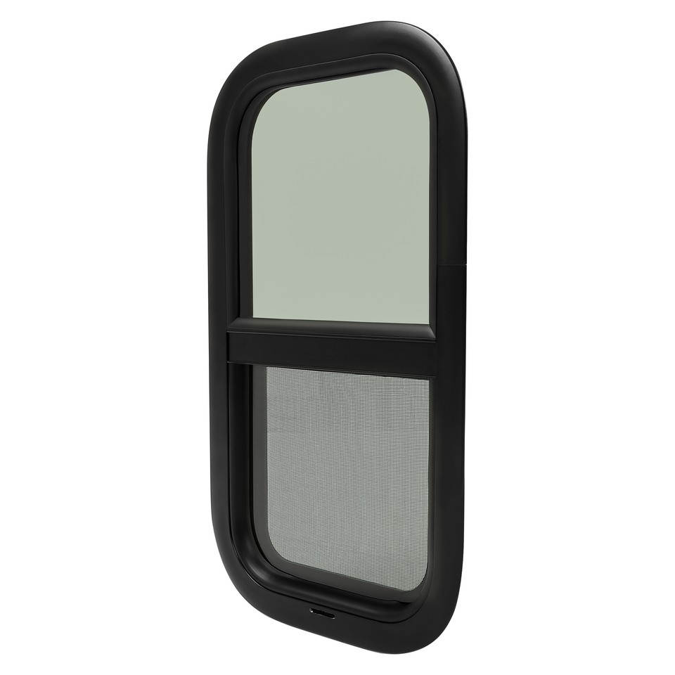 12" x 22" Vertical Slide RV Window w/Trim Ring & Mounting Kit For Cargo ...