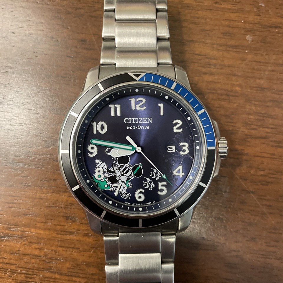 Citizen Eco-Drive Disney Mickey Scuba Diving Stainless Steel Quartz ...