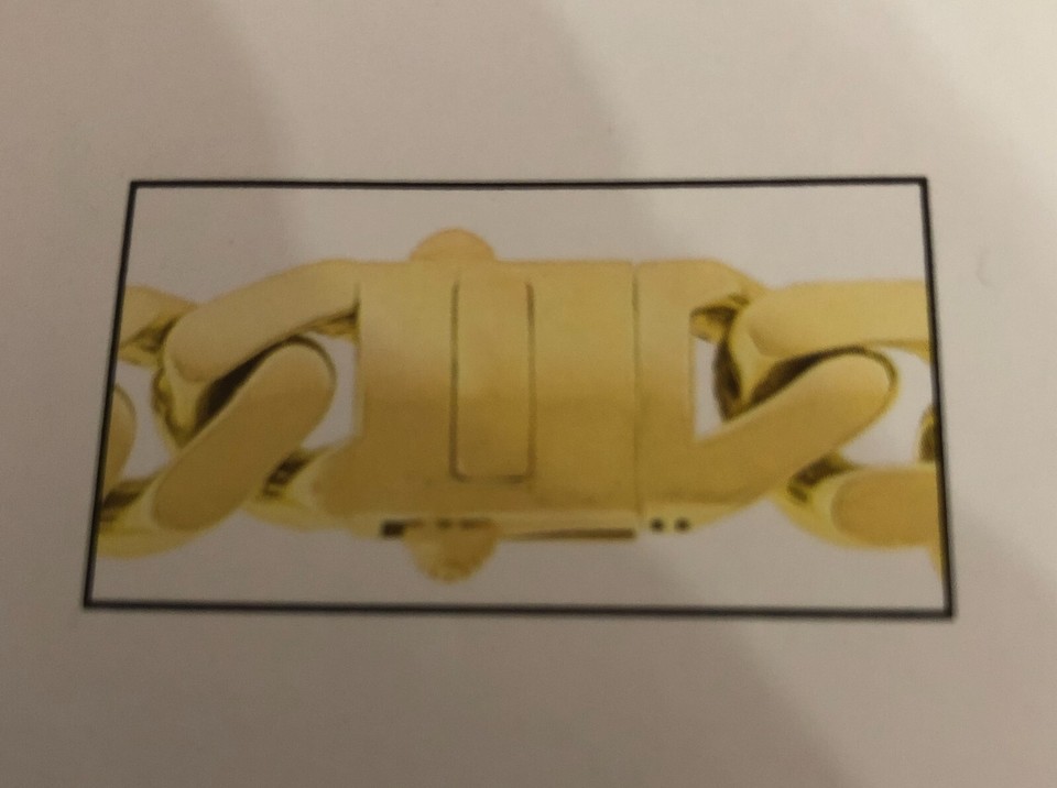 14kt Yellow Gold 22" Mens Lite Figaro PAVE Curb Link Chain/Necklace 8 ...