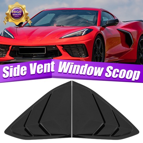 Gloss Black Window Side Vent Louver Cover Trim For Corvette C8 Coupe ...