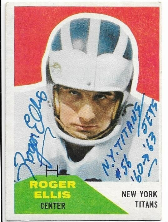 ROGER ELLIS 1960 Fleer Signed Autographed Football card #119 New York ...