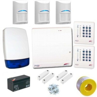 Scantronic 9448 Wired Intruder Burglar Alarm LED Pro Kit 2 Keypads ...
