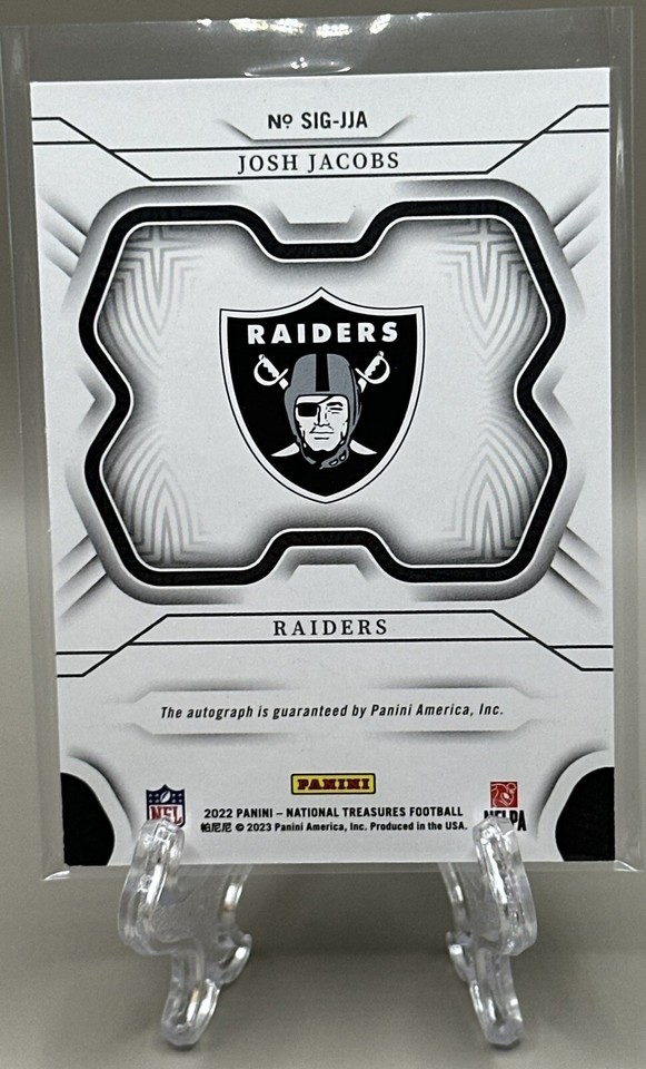 Josh Jacobs 2022 Panini National Treasures Emerald Signatures Auto 5/5 ...