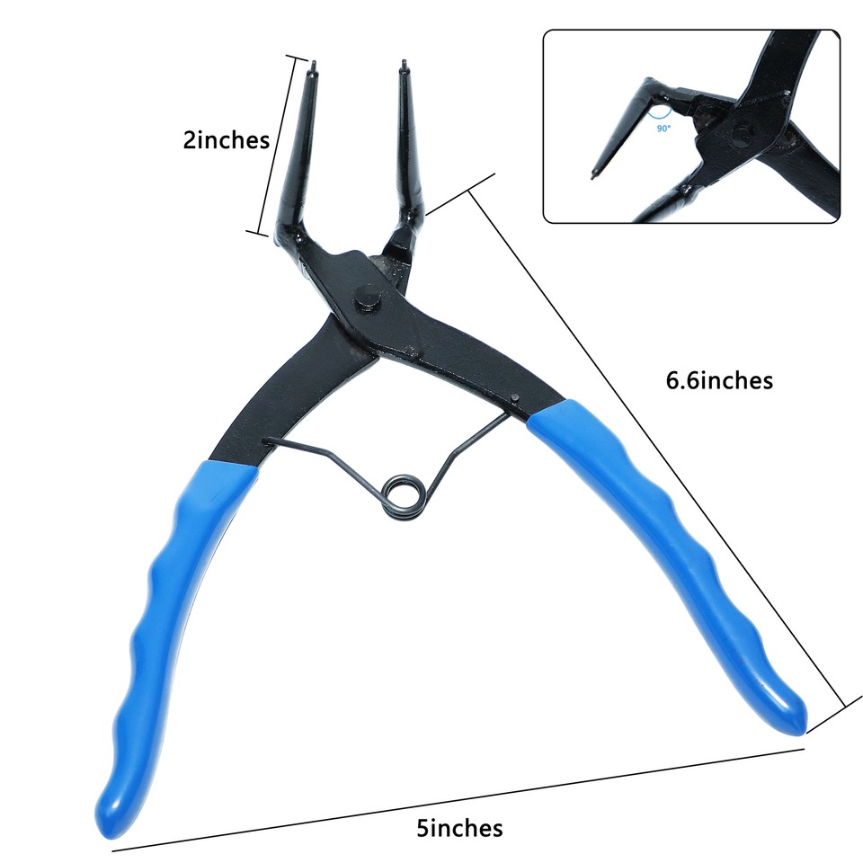 Long Nose 90° Bent Retaining Snap Ring Pliers Internal Clip Circlip ...