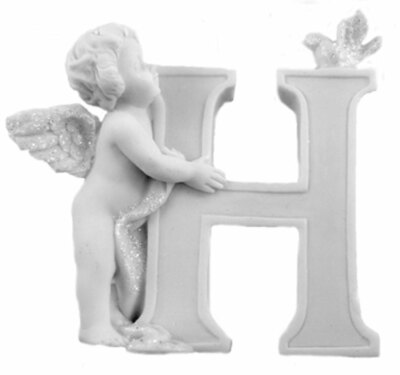 Alphabet Letters Angel/Cherub with Glitter- H | eBay Australia