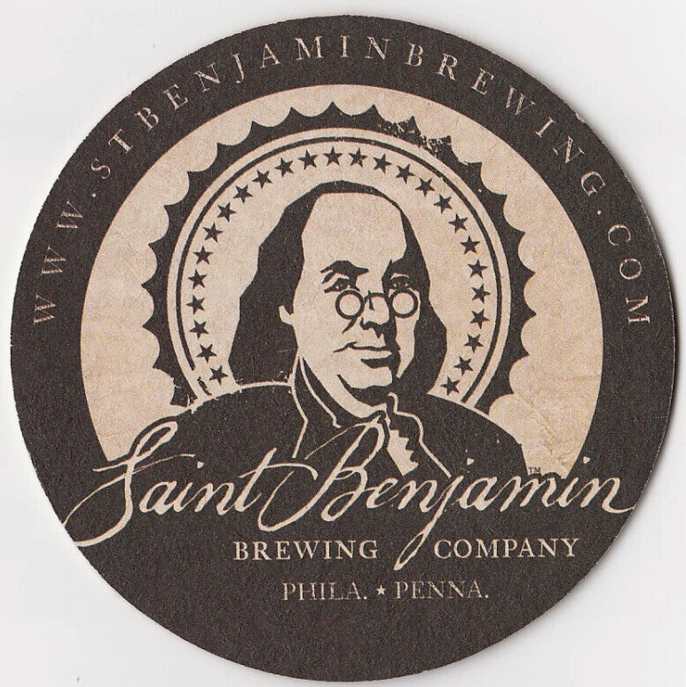 Saint Benjamin Brewing Co Beer Coaster Philadelphia PA | eBay