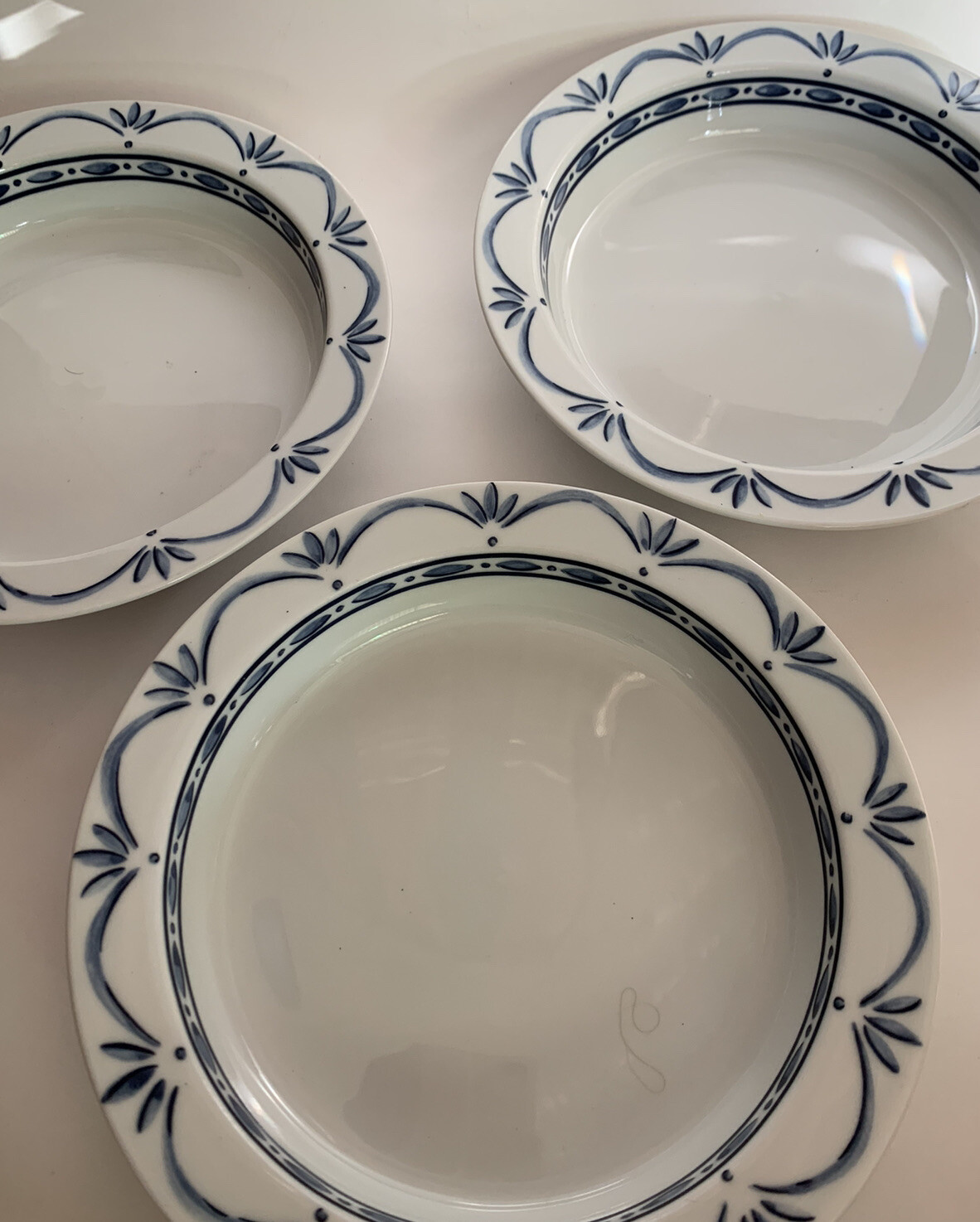 DANSK Bistro Cafe - NORWEGIAN BLUE Dinnerware - 3 RIMMED SOUP BOWLS 8 ...