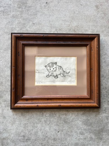 Vintage 1978 Ann Tate Kitten Etching Print Artist Proof Framed “Karl’s ...