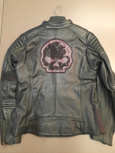 Women's Harley-Davidson Rhinestone Willie G Skull Leather Jacket 97011 ...