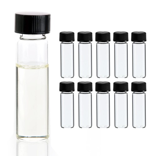 10X Clear Glass Vials Sample Bottles Cap 2 3/8 Tall 7mL Gold Panning ...
