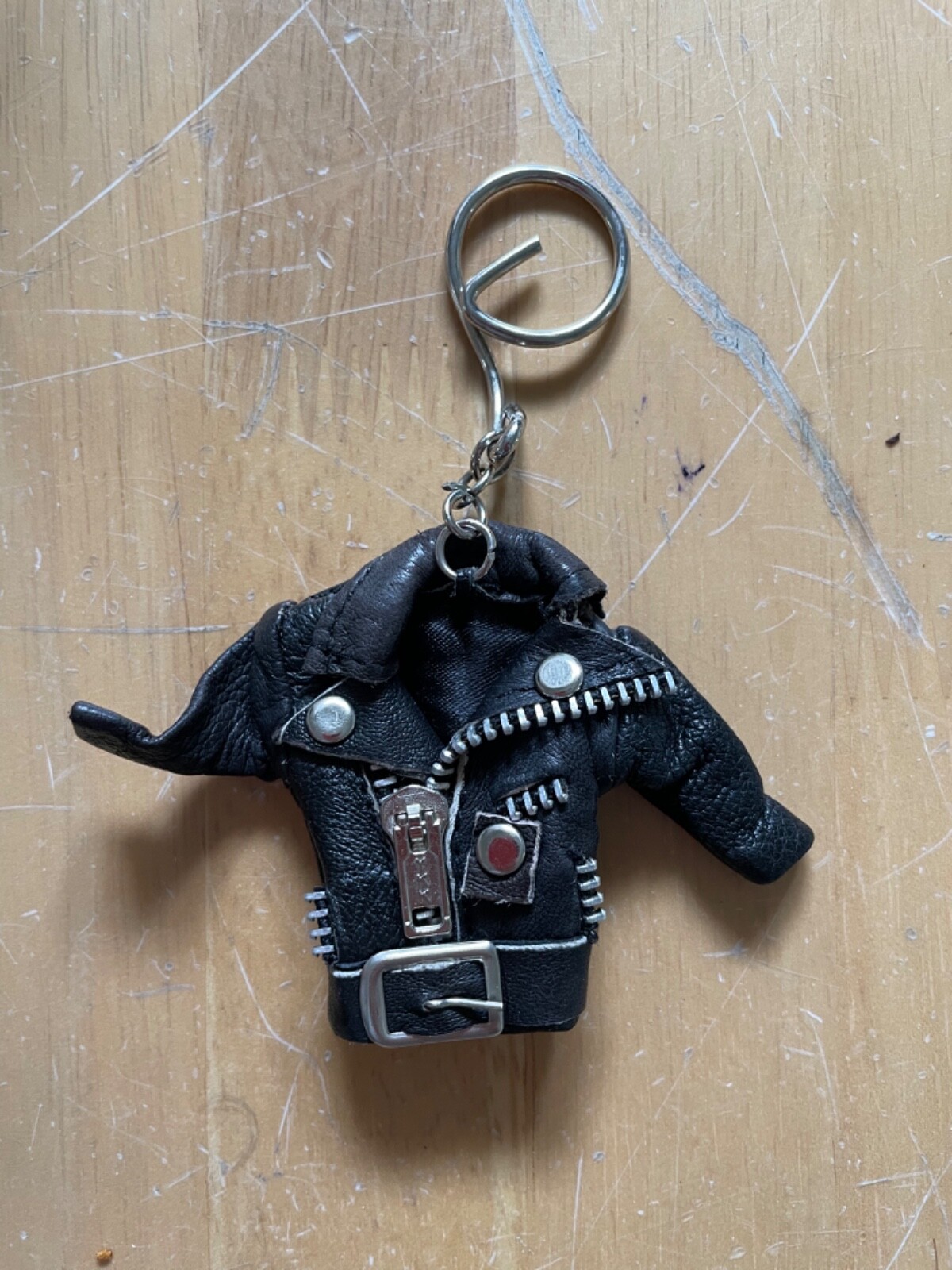 punk metal rocker biker MINI LEATHER JACKET KEY CHAIN | eBay
