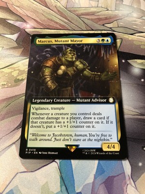 Marcus, Mutant Mayor Extended Art NON Foil Fallout PIP MTG Magic Pack ...