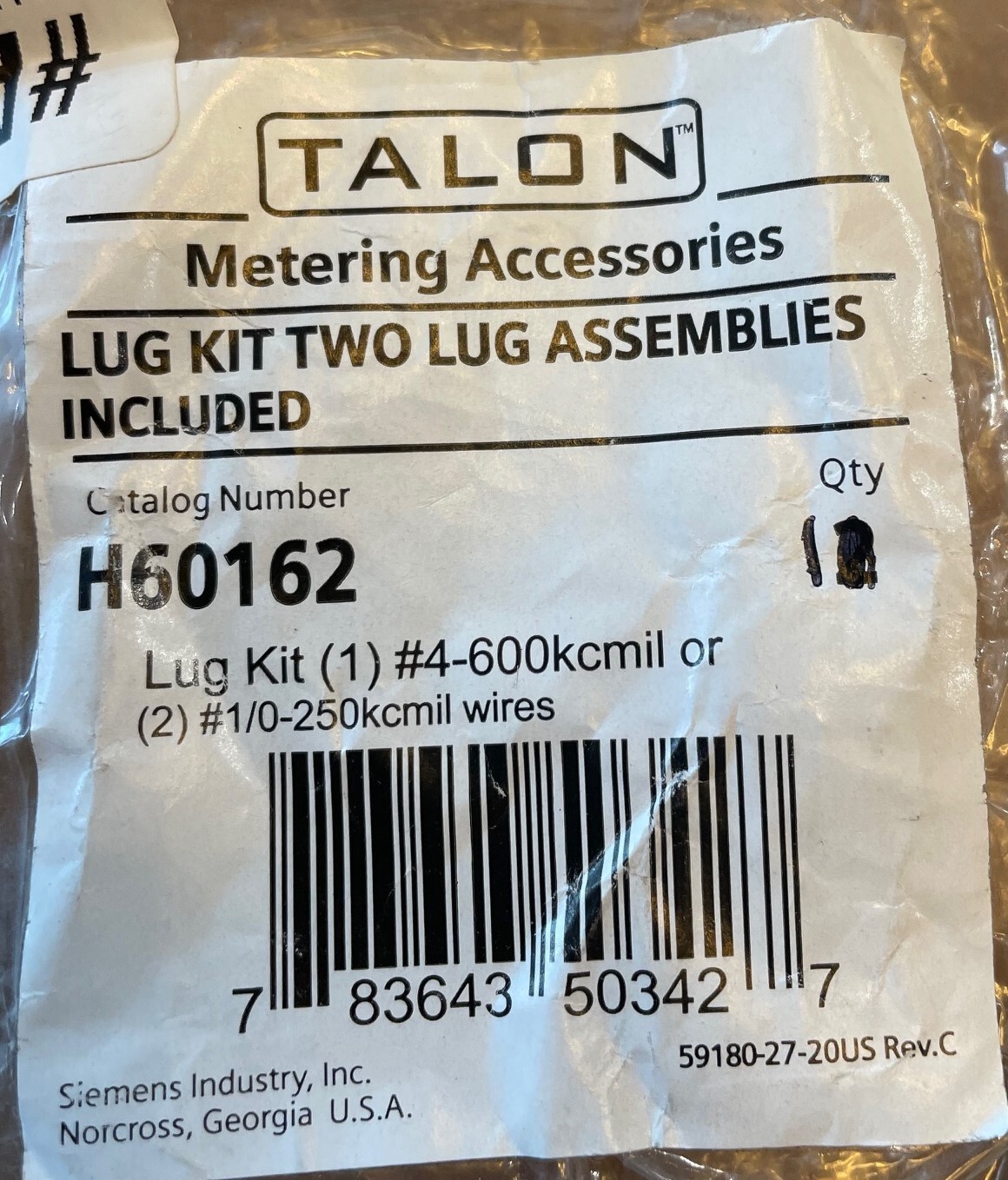 Talon H6012 Lug Kit (1) #4-600kcmil or (2) #1/0-250kcmil Wires | eBay