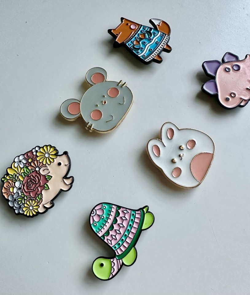 LOT Cute Animal Themed Enamel Refrigerator Magnets / Cross Stitch ...