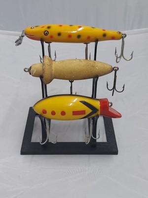 Display Stand For 3 Lures For Creek Chub, Heddon , Shakespeare, STAND ...