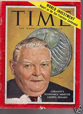 Time Magazine Germanys Econo Ministr Ludwig Erhard 1957 | eBay