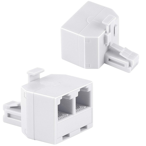 RJ11 Duplex Wall Jack Adapter Dual Phone Line Splitter Wall Jack Plug 1 ...
