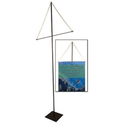 Banner Stand High Quality Iron Construction with Brass Plated Chain 8 ...