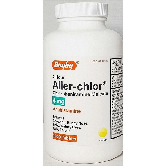 Rugby Laboratories "Aller-Chlor" 4mg Allergy Control Pills (!000 Count ...