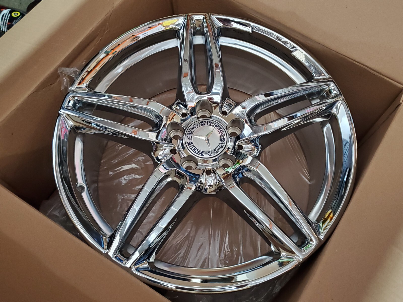 Original 19" Mercedes Chrome OEM E300 E400 Wheels Rims 17 18 19 20 ...