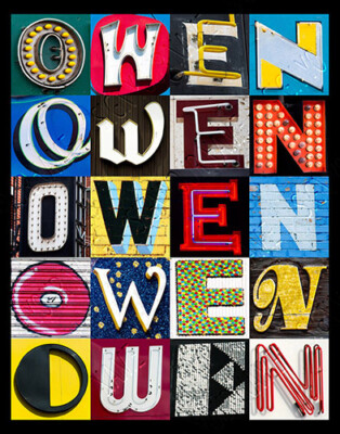 OWEN Name Poster featuring photos of actual sign letters | eBay