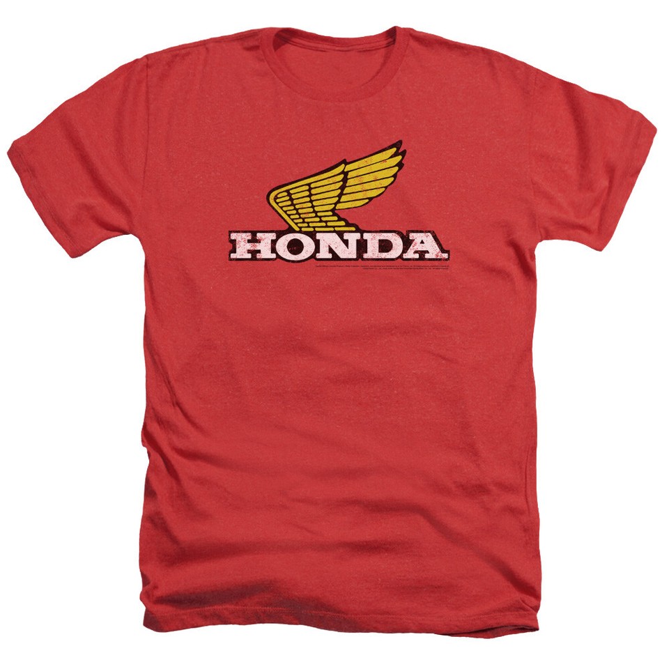 Honda Motorcycles Vintage Yellow Wing Logo Distressed T-Shirt S-5XL ...