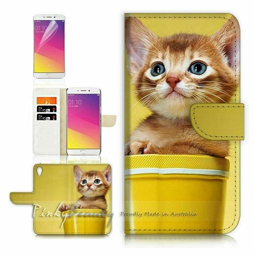 Cat TPU Phone Wallet Case Cover For New Optus X Pro 2 / ZTE P652 Pro ...