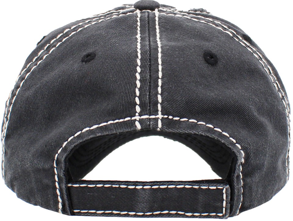 Vintage Washed Distressed Cotton Thick Stitching Dad Hat Baseball Cap ...