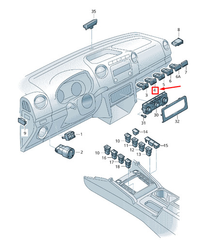 NEW VW AMAROK 2H LUGGAGE COMPARTMENT LIGHTING SWITCH 2H5959917EREH ...